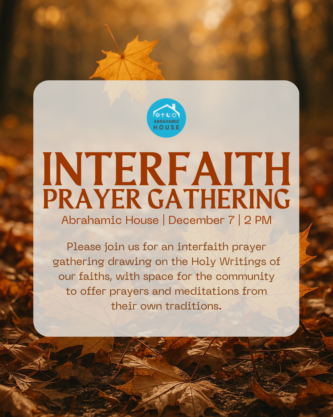 Interfaith Prayer Gathering - ABRAHAMIC HOUSE